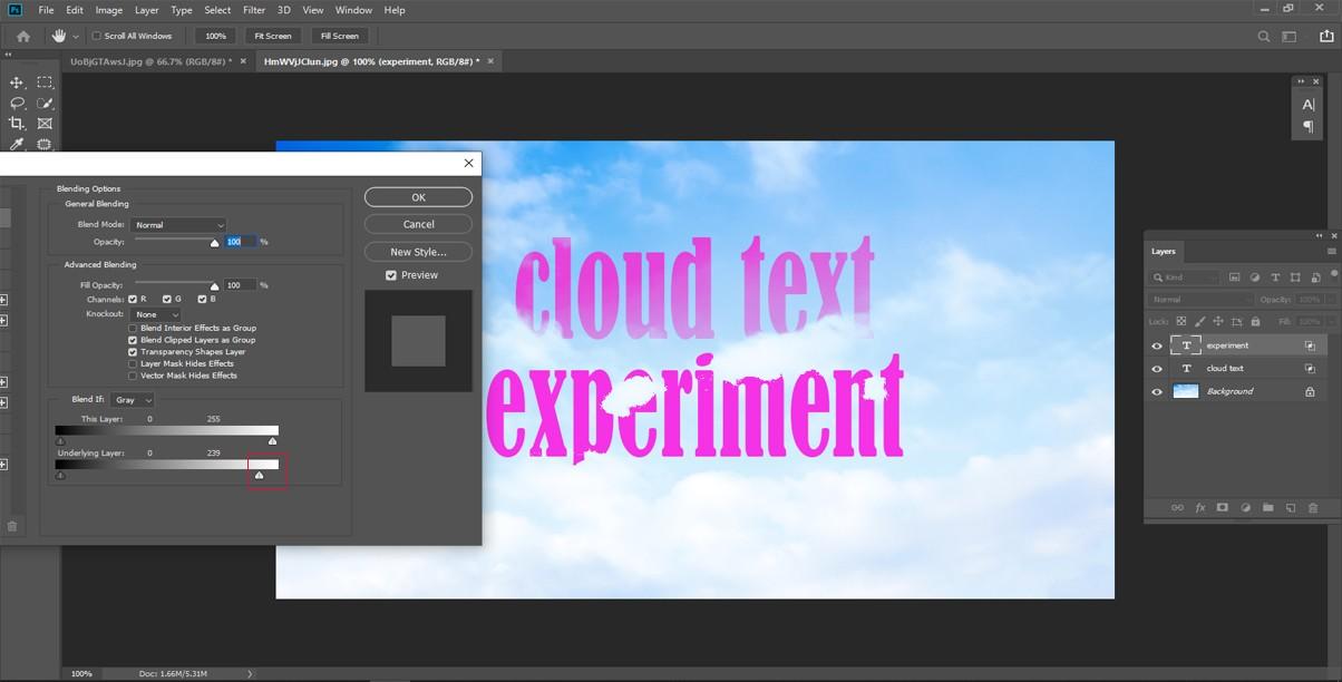 How to Blend Text into Clouds with Photoshop? - Clipping Images